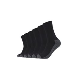 Camano Damen Sportsocken "pro tex 6er Pack", Gr. 35, schwarz, 47% Polyester, 37% Baumwolle, 15% Polyamid, 1% Elasthan, Colorblocking, Socken