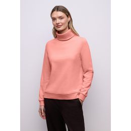 Street One Damen Sweatshirtlight apricot, Gr. 44, unifarben, Sweatware, 85% Baumwolle, 15% Polyester, Sweatshirts, mit Stehkragen