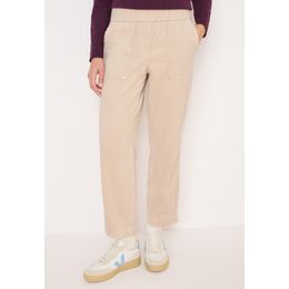 Cecil Damen Cordhose, beige, Gr. L, unifarben, Web, 100% Baumwolle, Hosen, Middle Waist