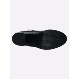 sheego Damen Weitschaftstiefel, Gr. 43, schwarz, Leder, Schuhe