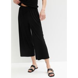 bonprix Damen Jerseyhose "Jersey-Hose aus Rippe mit Bequembund", schwarz, Gr. 56, Obermaterial: 63% Polyester, 32% Viskose, 5% Elasthan, Hosen, aus