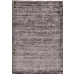 Teppich Tom Tailor HOME, B:85cm H:8mm L:155cm, grau, Viskose, Wohnzimmer, Teppiche, "Shine uni", Handwebteppich, 100% Viskose, handgewebt, mit