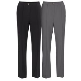 GOLDNER Damen Schlupfhose "Stretchhosen mit elastischem Bund", grau, Gr. 44, Obermaterial: 100% Polyester COOLMAX PES(Coolmax)., Hosen, Ohne