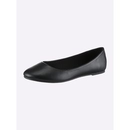Casual Looks Damen Ballerina, Gr. 37, schwarz, Lederimitat, Schuhe