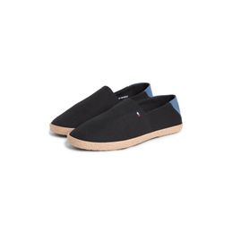 Tommy Hilfiger Herren Espadrille "CORE HILFIGER ESPADRILLE TEXTILE", Gr. 46schwarz, Baumwolle, unifarben mit Farbeinsatz, Schuhe, Slipper,