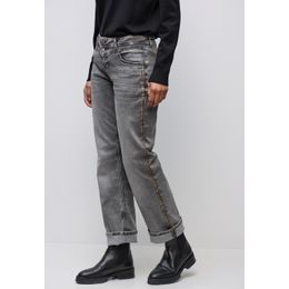 Comfort-fit-Jeans Street One, Damen, Gr. 28, L&auml;nge 28, ligth grau washed, Jeans, 83% Baumwolle, 15% Polyester, 2% Elasthan, unifarben, kn&ouml;chellang, Jeans, Middle Waist