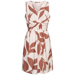 CLOUD 5IVE Damen Shirtkleid "CLOUD 5IVE Dress with floral print copper"copper braun beige, Gr. XXL, 95% Polyester, 5% Elasthan, Kleider