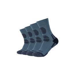 Camano Damen Wandersocken "4er Pack", Gr. 43, blau, 81% Polyester, 14% Baumwolle, 4% Elasthan, 1% Polyamid, Colorblocking, Socken