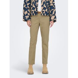 Jacqueline de Yong JDY Damen Chinohose "JDYCHICAGO MW BELTED CHINO PANTS PNT DIA"travertine, Gr. S, unifarben, Web, Obermaterial: 98% Baumwolle, 2% Elasthan, Hosen