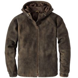 HACK Lederwaren Hack Lederware Herren-Kapuzenjacke Bockvelours