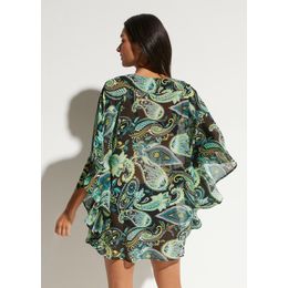 bonprix Damen Tunikakleid "Strandtunika aus leichtem Chiffon", schwarz, Gr. 44, Paisley, Chiffon, Obermaterial: 100% Polyester, Kleider, aus leichtem