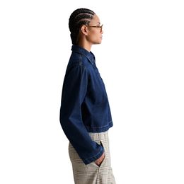Marc O'Polo Damen Langarmbluse "aus reiner Bio-Baumwolle", blau, Gr. L, MARC O'POLO DENIM, unifarben, Obermaterial: 100% Baumwolle, Blusen