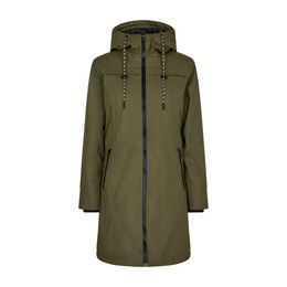 Freequent Damen Regenjacke "FQRAIN-JACKET", gr&uuml;n, Gr. S, unifarben, Web, Obermaterial: 100% Polyurethan, Jacken, wasserabweisend mit Kapuze