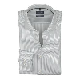OLYMP Herren Langarmhemd "Luxor"silbergrau, Gr. 46, gestreift, Web, Obermaterial: 100% Baumwolle, Hemden, modern fit, Royal -Kentkragen, Businesshemd