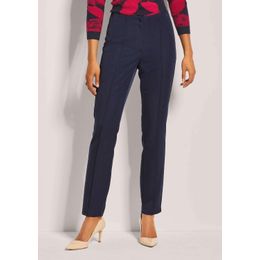 Madeleine Mode MADELEINE Damen Stoffhose "Schlupfhose Slim Fit Stretchhose mit Biesen", blau, Modern, Gr. 34, Obermaterial: 78% Polyester PES. 18% Viskose CV. 4%