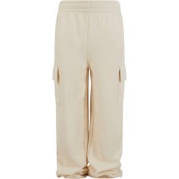Urban Classics M&auml;dchen Cargohose "Urban Classics Girls Baggy Light Terry Sweat Pants"sandwei&szlig;, Gr. 122, unifarben, 60% Baumwolle, 40% Polyester, Hosen