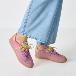 Tamaris Damen Sneaker, Gr. 37, rosa, Lederimitat, Veloursleder, unifarben mit Farbeinsatz, Schuhe, Schn&uuml;rschuh, Halbschuh, Freizeitschuh mit