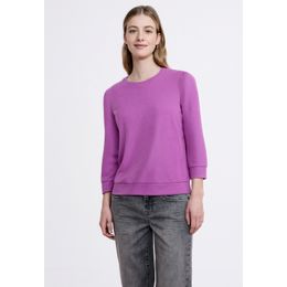 Damen 3/4-Arm-Shirtfloral pink, Gr. 46, STREET ONE STUDIO, unifarben, Stoff, 71% Polyester, 26% Viskose, 3% Elasthan, Shirts, mit Rundhalsausschnitt