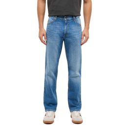 Mustang Herren 5-Pocket-Jeans "Tramper Straight", blau, Gr. 31, Denim/Jeans, Obermaterial: 99% Baumwolle, 1% Elasthan, Jeans, mit mittelhohem Bund