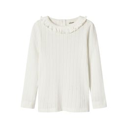 LIL' ATELIER M&auml;dchen Langarmshirt "NMFRACHEL NIS LS SLIM TOP LIL NOOS"coconut milk, Gr. 110, unifarben, Jersey, Obermaterial: 50% Baumwolle, 50%