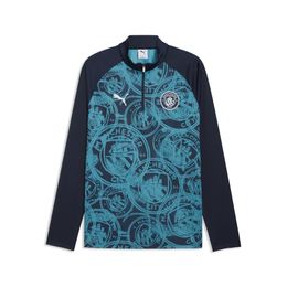 Puma Herren T-Shirt "Manchester City Aufw&auml;rmoberteil Herren", blau, Gr. XL, Obermaterial: 100% Polyester, Shirts