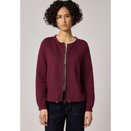 Street One Damen Cardigantruffle rot, Gr. 36, Strukturmuster, Stoff, 70% Polyester, 25% Viskose, 5% Elasthan, Strickjacken, mit Struktur