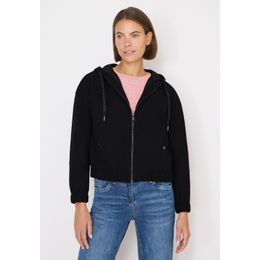 Cecil Damen Blouson, schwarz, Gr. M, unifarben, Stoff, Obermaterial: 92% Polyester, 8% Viskose. Futter: 100% Polyester, Jacken, mit Elastiksaum