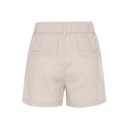 Lascana Damen Webshorts, beige, Gr. 34, unifarben, Web, Obermaterial: 55% Leinen, 45% Viskose, Hosen, aus Leinen-Viskose-Mix