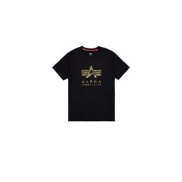 Herren T-Shirt "Camo Puff Print T-Shirt", schwarz, Gr. M, Alpha Industries, Obermaterial: 100% Baumwolle, Shirts