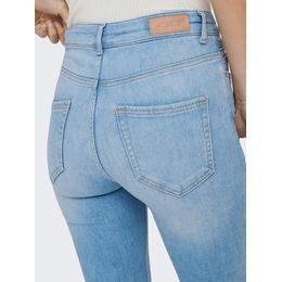Only Damen High-waist-Jeans "ONLBLUSH HW SKINNY ANK DNM REA008 NOOS", blau, Gr. L, unifarben, Denim/Jeans, Obermaterial: 91% Baumwolle, 5% Polyester,