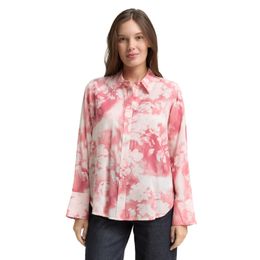 Tom Tailor Damen Hemdbluse, rosa, Gr. 36, bedruckt, gemustert, Web, Obermaterial: 53% Baumwolle, 47% Modal, Blusen, mit Muster