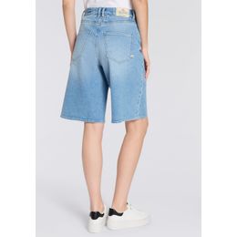 Herrlicher Damen Jeansbermudas "Brooke Bermuda Denim", blau, Gr. 27, Denim/Jeans, Obermaterial: 99% Baumwolle, 1% Elasthan, Jeans, mit weitem Bein