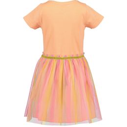 Blue Seven M&auml;dchen Jerseykleid, orange, Gr. 98, kontrastfarbene Details, unifarben, Jersey, Obermaterial: 95% Baumwolle, 5% Elasthan, Kleider, mit