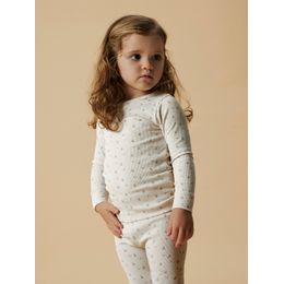 Langarmshirt LIL' ATELIER "NMFGAGO LS SLIM TOP LIL NOOS", M&auml;dchen, Gr. 104, turtledove aop:flower, Jersey, Obermaterial: 57% Baumwolle, 38% Lyocell, 5% Elasthan, bedruckt, slim fit normal, Rundhals, Shirts Langarmshirt, weiche Jersey Rippqualit&auml;t