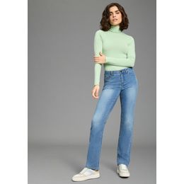 Arizona Damen Gerade Jeans, blau, Gr. 40, unifarben, Denim/Jeans, Obermaterial: 79% Baumwolle, 19% Polyester, 2% Elasthan, Jeans, gerade geschnitten,