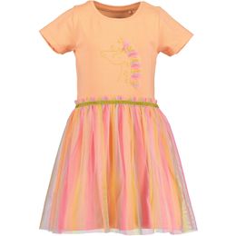 Blue Seven M&auml;dchen Jerseykleid, orange, Gr. 122, kontrastfarbene Details, unifarben, Jersey, Obermaterial: 95% Baumwolle, 5% Elasthan, Kleider, mit