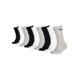 Puma Kinder Tennissocken "JUNIOR CREW SOCK 9P ECOM", Gr. 31, schwarz-wei&szlig;, Baumwollmischung, uni und meliert, Socken, Puma Cat am B&uuml;ndchen