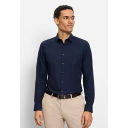OLYMP Herren Businesshemd "OLYMP No. Six 24/Seven, super slim, Modern Kent"marine, Gr. 36, 64% Baumwolle, 27% Polyester, 9% Elasthan, Hemden