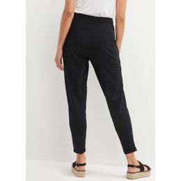 bonprix Damen Jerseyhose "Jersey-Hose aus elastischem Baumwoll-Mix", schwarz, Gr. 40, unifarben, Jersey, Obermaterial: 95% Baumwolle, 5% Elasthan,