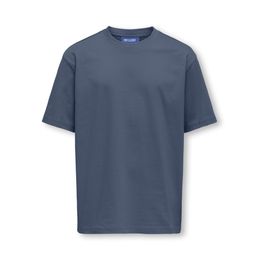 T-Shirt ONLY & SONS JUNIOR "OSJFRED LIFE RLX SS TEE JRS NOOS", Jungen, Gr. 170/176, vintage indigo, Single Jersey, Obermaterial: 100% Baumwolle, unifarben, Basic, relaxed fit normal, Rundhals, Shirts T-Shirt, Baumwolle, relaxed fit