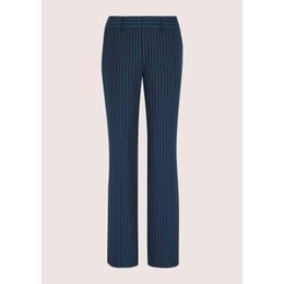 Madeleine Mode Stoffhose MADELEINE "Jerseyhose Stoffhose mit Nadelstreifen", Damen, Gr. 40, N + K Gr, nachtblau, wollwei&szlig;, Obermaterial: 63% Polyester PES. 33% Viskose CV. 4% Elasthan EL., Hosen Stoffhose