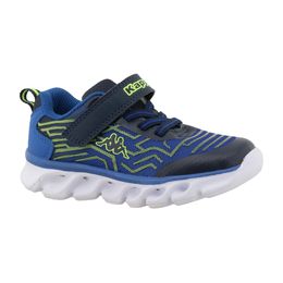 Kappa Damen Sneaker "ELTJE", Gr. 29royal, lime, Synthetik, Schuhe, mit cooler Blinkfunktion