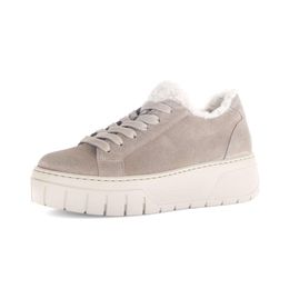 Gabor Damen Sneaker "Sneaker low Materialmix Leder/Lederimitat", Gr. 42,5beige, Schuhe