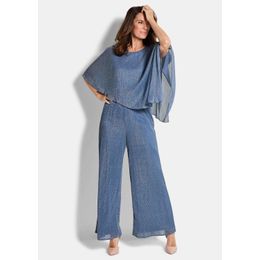 GOLDNER Damen Schlupfhose "Kurzgr&ouml;&szlig;e Schlupfhose mit Glanzeffekt", blau, Gr. 19, Obermaterial: 100% Polyester COOLMAX PES(Coolmax)., Hosen, Plisee
