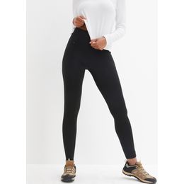 bonprix Damen Thermoleggings, schwarz, Gr. 56, Obermaterial: 92% Polyester, 8% Elasthan, Hosen, mit Fleece-Futter, schnelltrocknend, Skinny Fit, mit