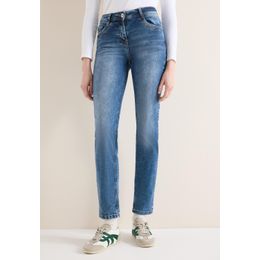 Cecil Damen Straight-Jeans "Style Toronto", blau, Gr. 34, unifarben, Denim/Jeans, Obermaterial: 78% Baumwolle, 20% Polyester, 2% Elasthan. Futter: