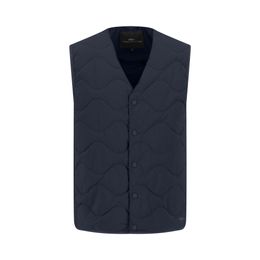 Fynch-Hatton Herren Steppwesteschwarz navy, Gr. M, unifarben, Web, Obermaterial: 100% Polyamid, Westen, mit V-Ausschnitt, mit Druckkn&ouml;pfen, normale
