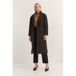Bugatti Damen Wollmantel "Loose Fit", braun, Gr. 40, unifarben, 100% Wolle, M&auml;ntel, Flexcity Stretch mit Revers & Taschen
