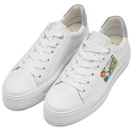 Ara Damen Plateausneaker "CANBERRA", Gr. 8wei&szlig;, hellblau, Lederimitat, Veloursleder, kontrastfarbene Details, Schuhe, Freizeitschuh, Halbschuh,