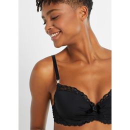 bonprix Damen Schalen-BH, Gr. 80, schwarz, Obermaterial: 91% Polyamid, 9% Elasthan. Futter: 83% Polyamid, 17% Elasthan. Spitze: 88% Polyamid, 12%